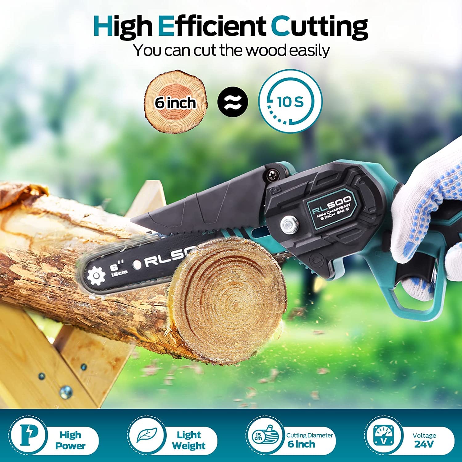 6-Inch Chainsaw Chain Replacement for Cordless Mini Chainsaws - 2 Pack ...